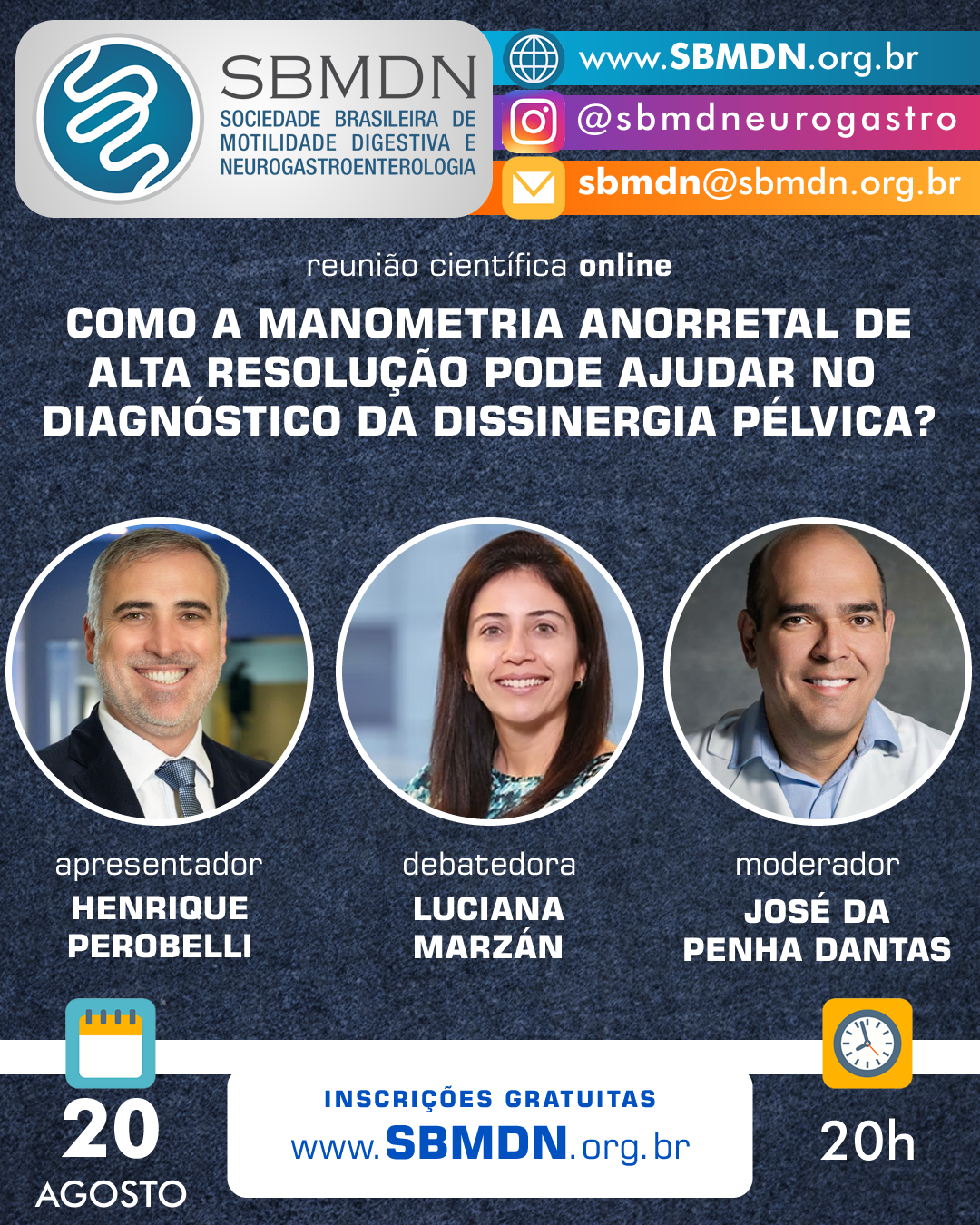 Webmeeting de agosto será no dia 20 e abordará manometria anorretal de ...